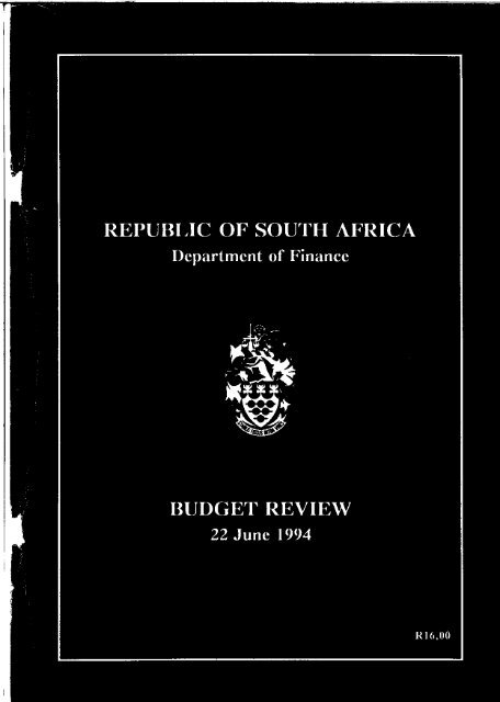 REPUBLIC OF SOUTH AFRICA BUDGET REVIEW - National Treasury