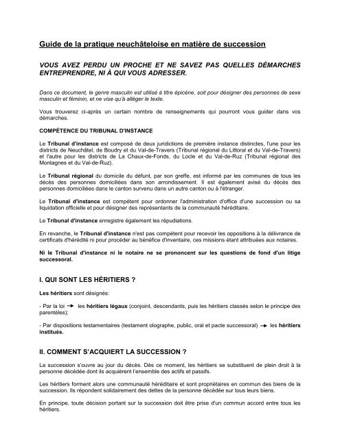 obligation notaire succession
