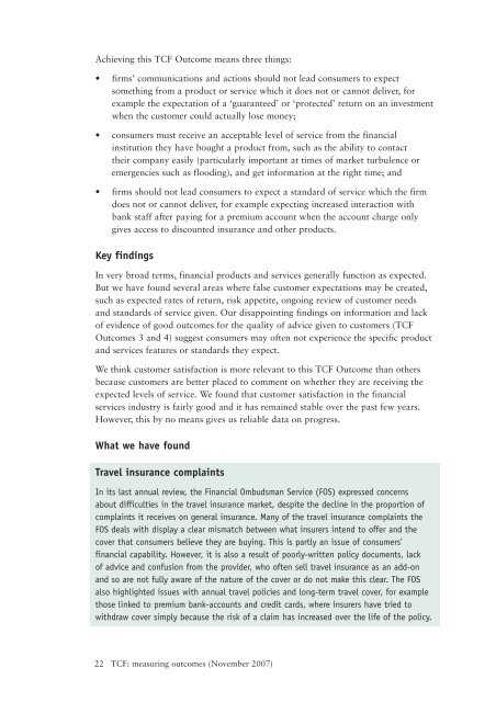 Achieving this TCF Outcom