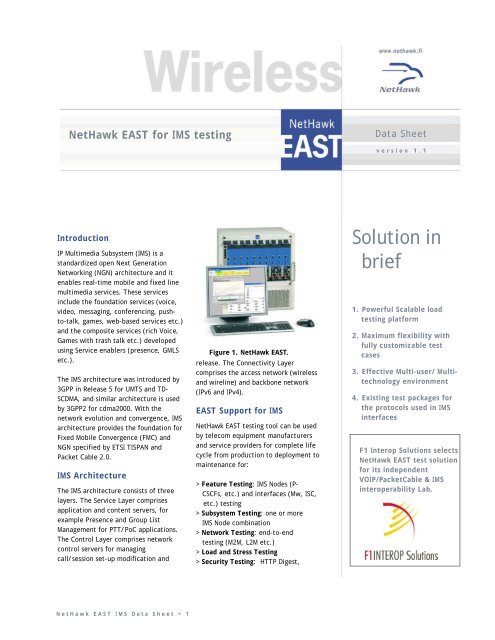 NetHawk EAST for IMS testing