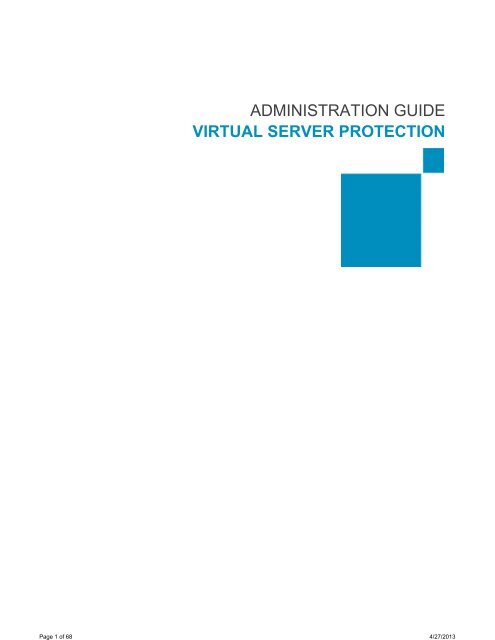 ADMINISTRATION GUIDE VIRTUAL SERVER PROTECTION