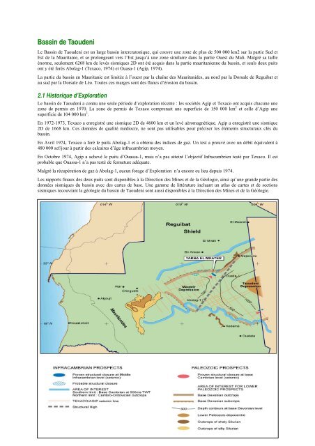 Bassin de Taoudeni - Ministère du pétrole et de l'énergie