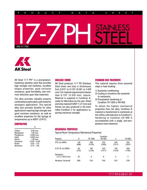 17-7 PH STAINLESS - AK Steel