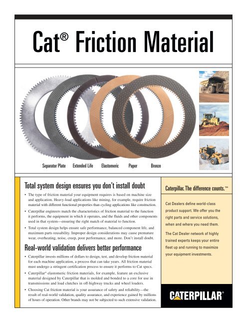 PEHJ0031-01, Cat Friction Material Data Sheet - Cat Parts