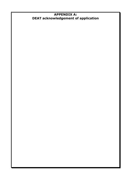 APPENDIX A: DEAT acknowledgement of application - Eskom