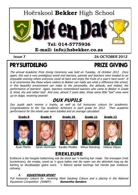 Hoërskool Bekker High School