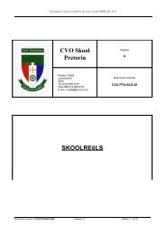 Skoolbeleid - CVO-skool Pretoria