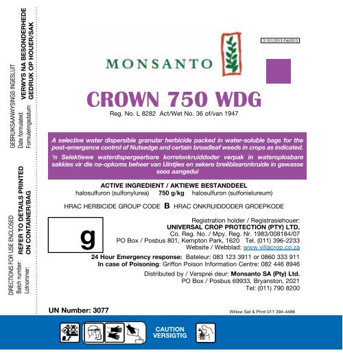Crown 750 WDG A_UCP - Villa Crop Protection