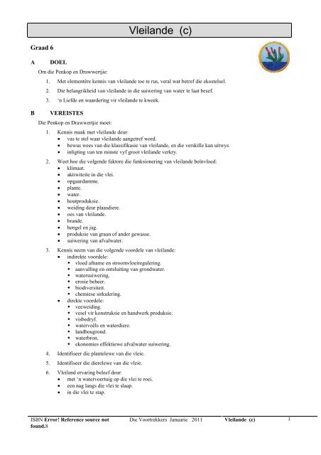 Vleilande - Penkop en Drawwertjie - Voortrekkers