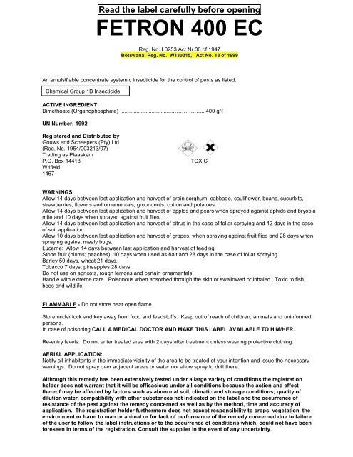 FETRON 400 EC - Nulandis