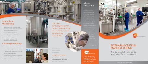 GSK Biopharmaceutical Manufacturing brochure