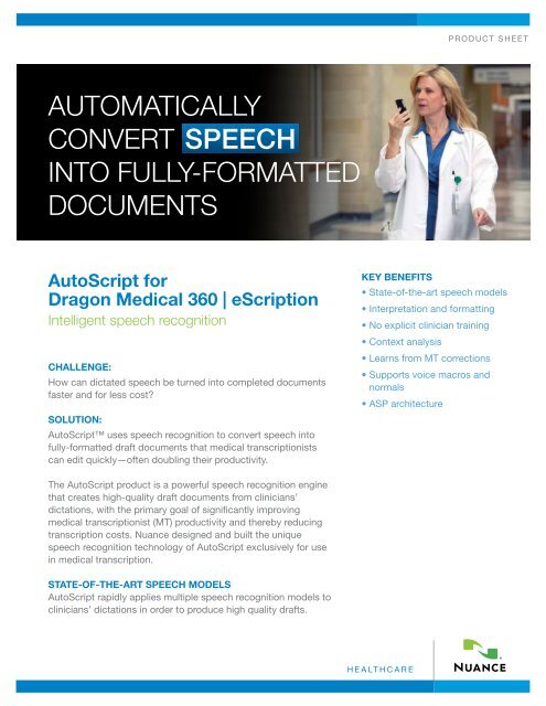 AutoScript for Dragon Medical 360 | eScription - Nuance