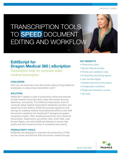 EditScript for Dragon Medical 360 | eScription - Nuance