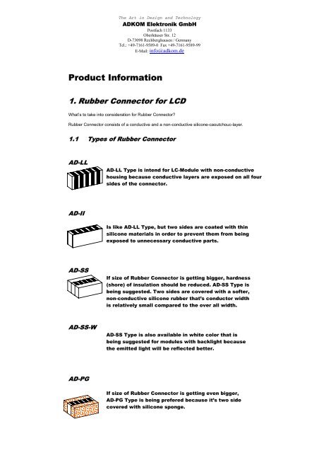 Rubber Connector - ADKOM Elektronik Gmbh
