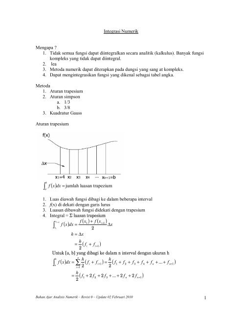 8. Integrasi Numerik