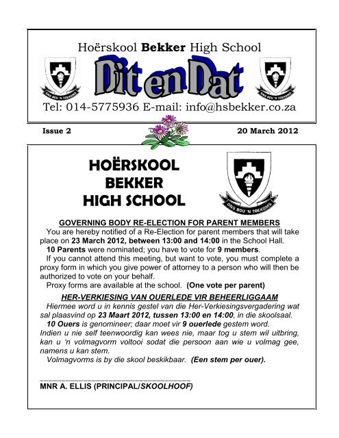 Hoërskool Bekker High School