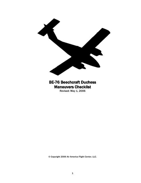 BE-76 Maneuvers Checklists - Air America Flight Center