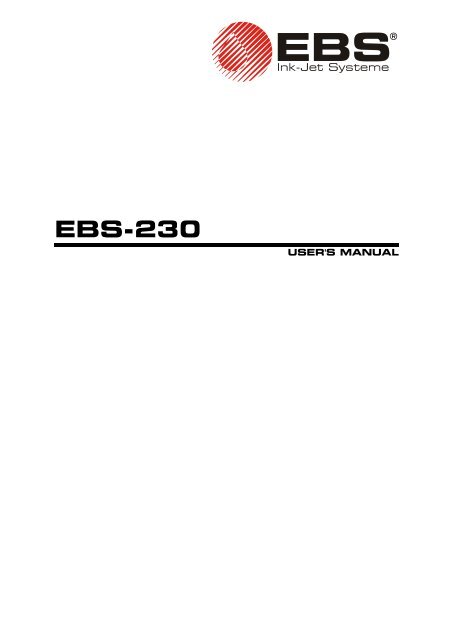 EBS-230 User Manual - EBS Ink-Jet USA
