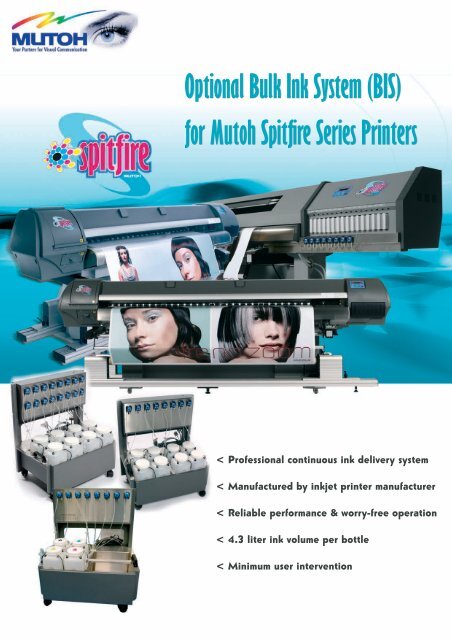 Optional Bulk Ink System (BIS) for Mutoh Spitfire Series Printers ...