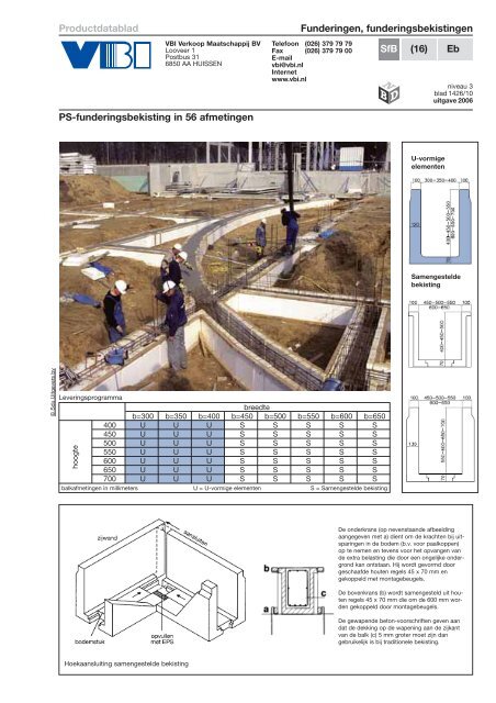 Eb PS-funderingsbekisting in 56 afmetingen - VBI