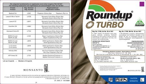 Roundup Label Information Roundup 35.2 Oz. Exclusive Formula