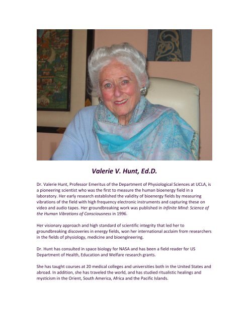 Valerie V. Hunt, Ed.D. - Ageless Grace