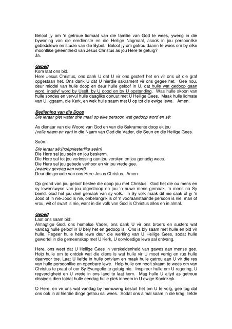 Beloof jy om ‘n getroue