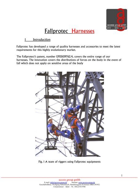 Fallprotec Harnesses - access group gmbh
