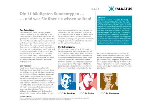 Die 11 häufigsten Kundentypen … … und was Sie über ... - Falkatus