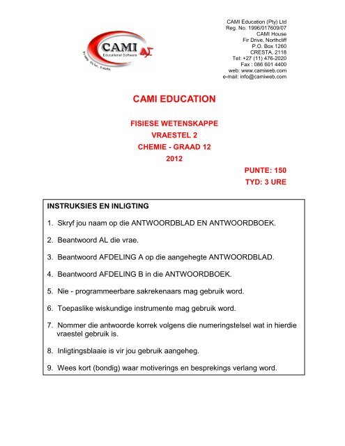 chemie 2012 - CAMI EDUCATION