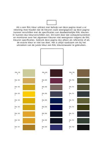 TABELLA DEI COLORI RAL - Avantgates