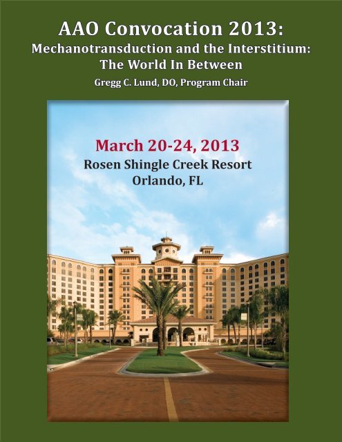 AAO Convocation 2013: - American Osteopathic Academy of Sports ...