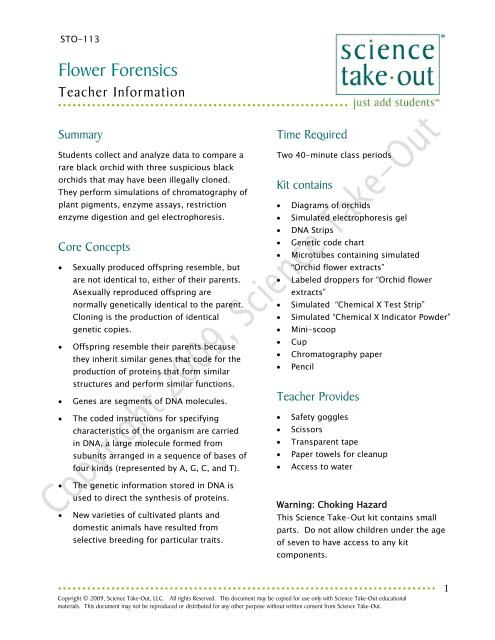 Flower Forensics - Science Take-Out Products