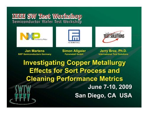 Investigating Copper Metallurgy Effects for Sort Process and ...