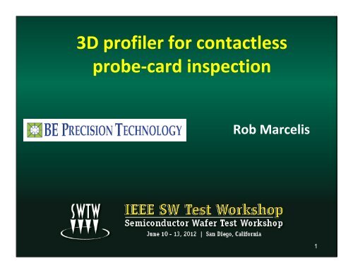 H3D profiler for contact less probe-card inspection