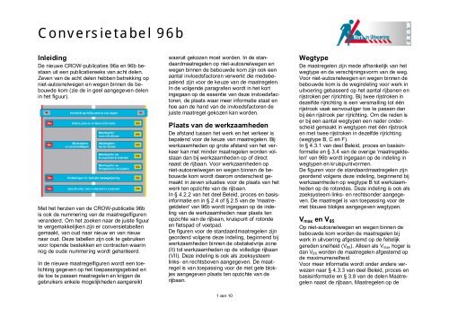 Conversietabel 96b - Crow