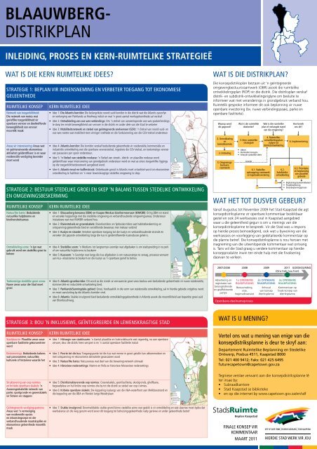 Poster: District B Plans - City of Cape Town