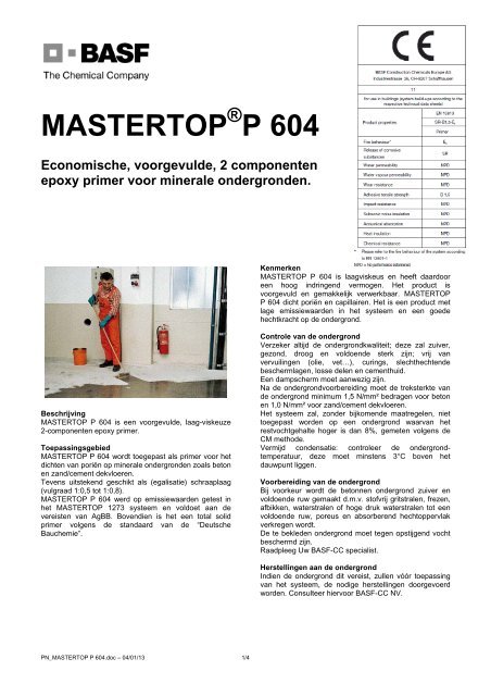 MASTERTOP P 604 - Basf Cc