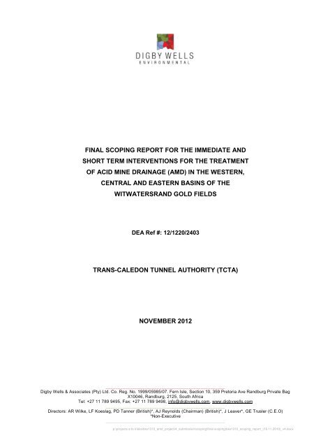 Draft Scoping Report - SAHRA