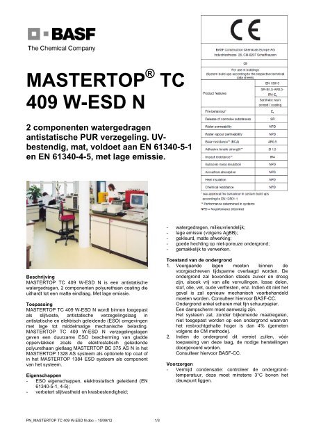 MASTERTOP TC 409 W-ESD N - Basf Cc