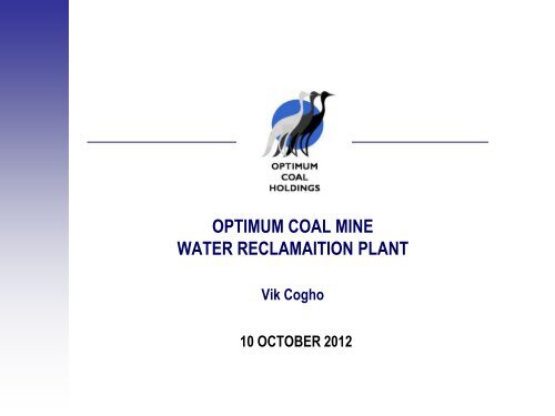 Optimum Coal Mine Water Reclamation Plant - eWISA
