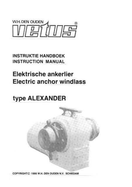 Anchor windlass - VETUS.com