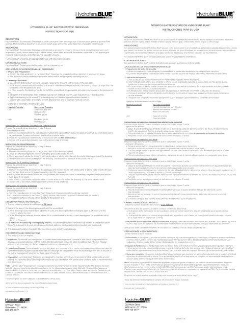 hydrofera blue® bacteriostatic dressings instructions for use