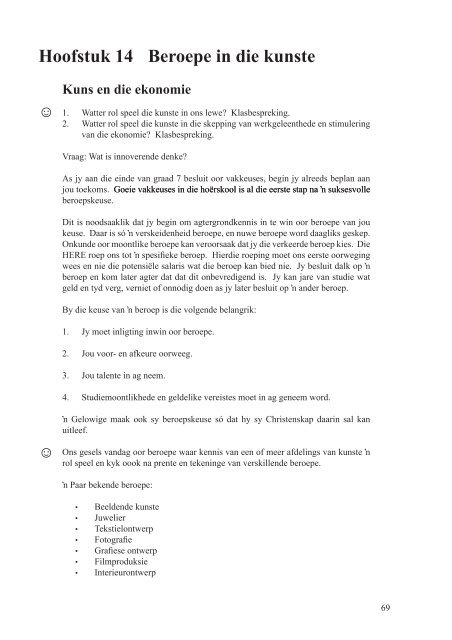 Hoofstuk 14 Beroepe in die kunste