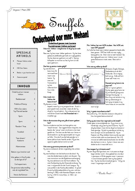 Maart 2012 - Welkom by Hoërskool Hopefield