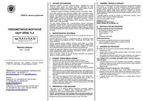 TLA obsluha - Tonava, a.s.