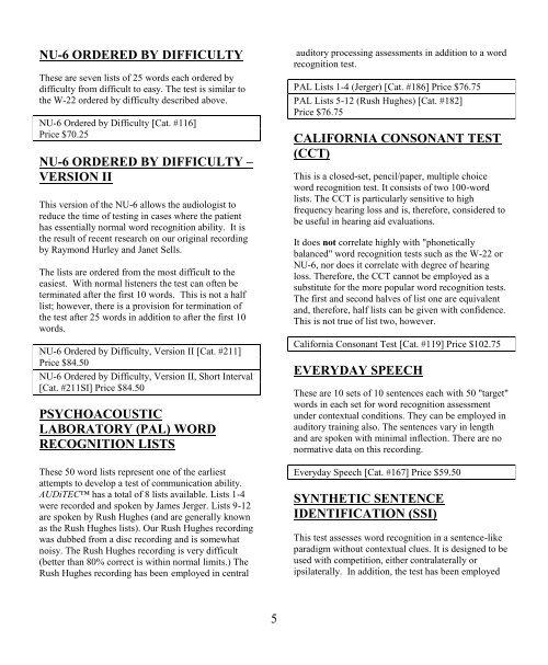 NU-6 ORDERED BY DIFFICULT