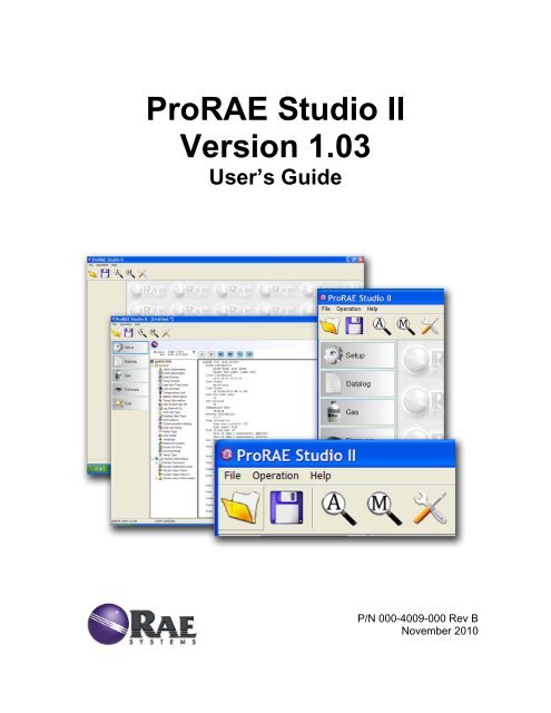 ProRAE Studio II Version 1.03 User's Guide - RAE Systems