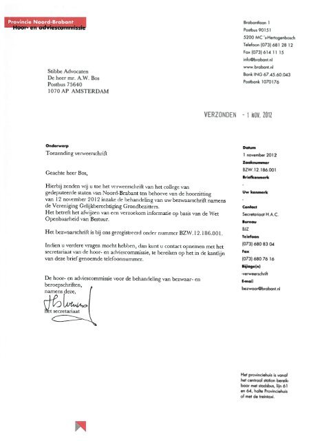 2012-11-01 brief met bijlage van prov - VGG