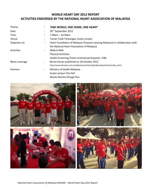 information available here - World Heart Federation